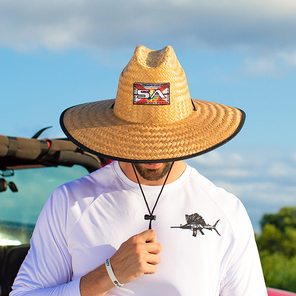 Palms Under Brim Straw Hat SA State Seal